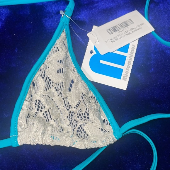Microminimus Swim New Microminimus Bikini Blossom Lace 32 Tri Top 454 String Back Thong